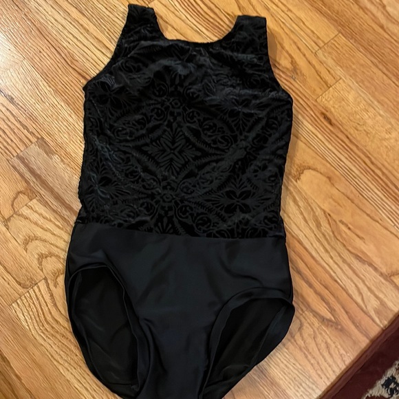 One Pieces | Custom Made Leotard Black With Velvet Top | Poshmark